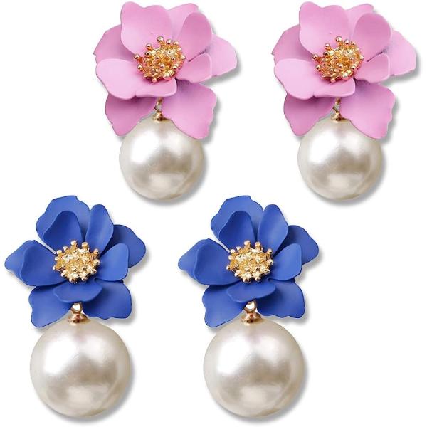 商品名D.Rosse シックなボヘミアンマットフラワーステートメントスタッドイヤリングセット ゴールドフラワーバッド付き レディース 姉妹 お母さん 恋人 友人2 Pairs Chic Boho Matte Flower Statement...