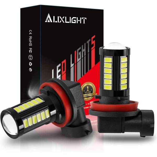 商品名AUXLIGHT H11 H8 H11LL H8LL H16 (Japanese) LED Fog Light Bulbs 6000K Xenon White, Super Bright 2800 Lumens 33-SMD Chip...