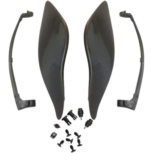 商品名調節可能なウィンドディフレクター サイドウィング フロントガラス フェアリングサイドカバーシールド 2014-2019 ハーレーダビッドソン ツーリング エレクトラ/ストリート/トライグライド CVO用 スモーク仕上げ 2個2pcs ...