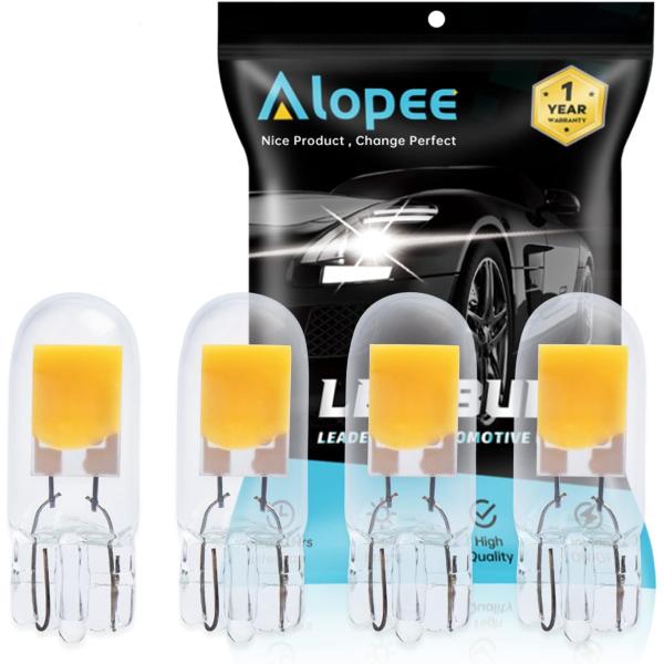 商品名Alopee T10 超高輝度 温白色 COB 光源LED電球 194 W5W 168 2825 501 交換用 ハロゲン電球 インテリアライト ナンバープレート電球 4個パックAlopee 921 Led Bulb RV Inter...