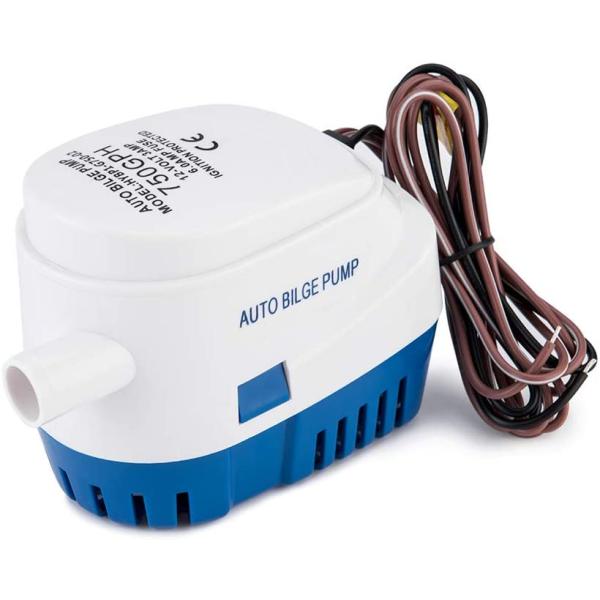 商品名Dontmiss Automatic Submersible small Boat Bilge Pump 12v 750gph Auto with Float Switch 3/4 inch (19mm) Outlet Dia, bi...
