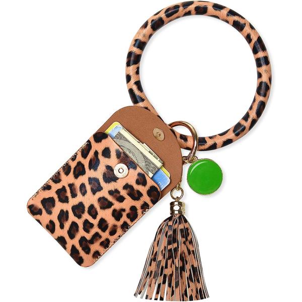 商品名[takyu] クラシック レディース AE-GRAD-KCH-1 レオパード One SizeTakyu Keychain Bracelet, Leather Wristlet Keychain Bracelet with Tass...