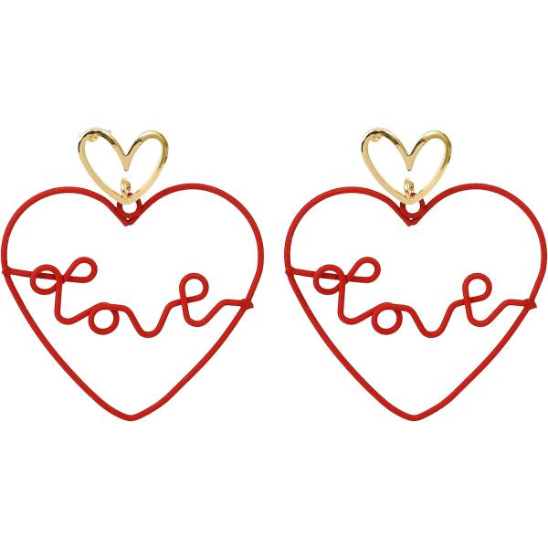 商品名カラフル ラブイヤリング レディース | イヤリング レディース ギフト | カラー選択可 One Size Fits Most レッド 20450Rave Envy Heart Earrings for Women Trendy -...
