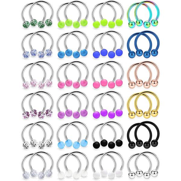商品名Ftovosyo 48ピース 16G-14G ニップリング レディース サージカルスチール 暗闇で光る ニップルリング フープ 蹄鉄 バーベル ピアス ジュエリーFtovosyo 48PCS Nipplerings Piercing ...