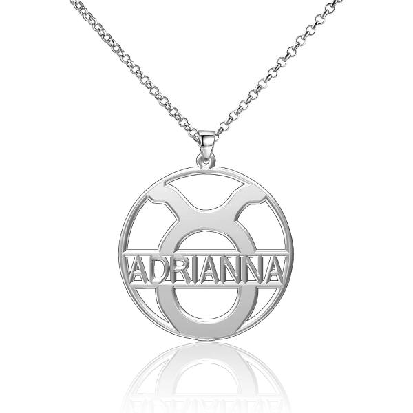 商品名LoEnMe Jewelry Silver Plated Taurus Adrianna Necklace Womens Sterling Silver Name Personalized Custom Bird Earringブラン...