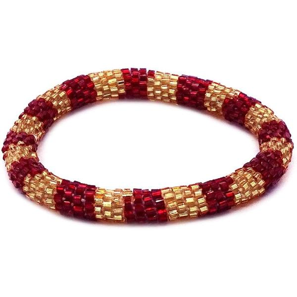 商品名Mia Jewel Shop Striped Pattern Guatemalan Czech Glass Seed Beaded One Size Fits All Bangle Bracelet - Womens Fashion ...