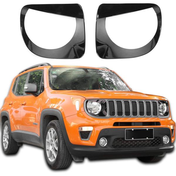 商品名JeCar Headlight Bezels Headlight Trim Cover Angry Bird Head Lamp Ring for 2019-2021 Jeep Renegade, Blackブランド：JeCar商品サ...