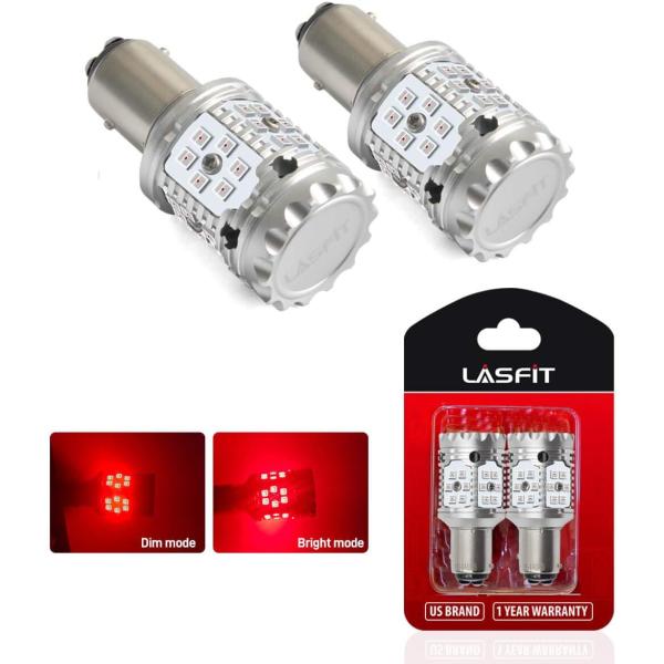 商品名LASFIT レッド 1157 2057 2357 LED CANBUS エラーフリー電球 ウィンカー電球 ブレーキテールライト (2個)LASFIT 1157 LED Brake Tail Light Red 2057 2357 B...