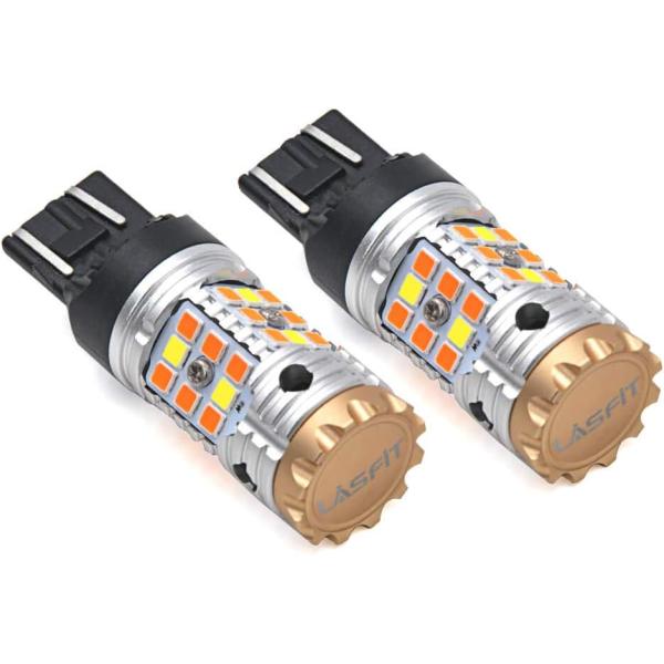 商品名LASFIT 7443CK LED電球 7444CK CKソケット専用 スイッチバック イエロー/ホワイト CANBUS LED ウィンカーライト エラーフリー アンチウィンカーバルブ ハイパーフラッシュ (2個)LASFIT 744...
