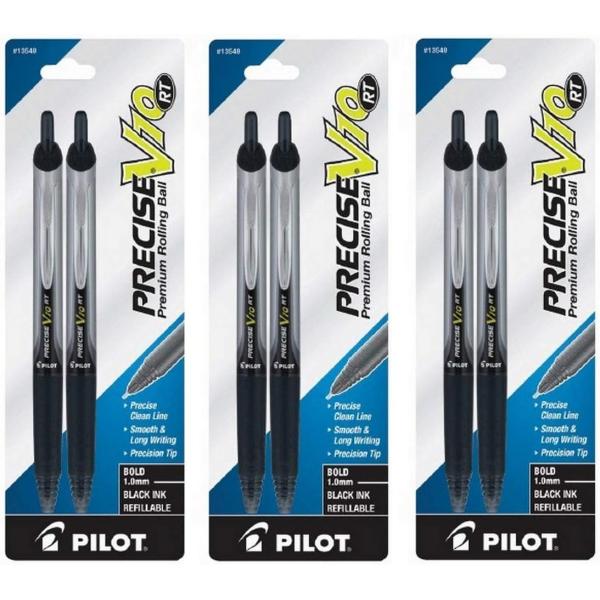 商品名Pilot Precise V10 RT ノック式プレミアムボールペン 太字 1.0 mm ブラックインク 2パック (13548)(3) Pilot Precise V10 RT Retractable Premium Rollin...