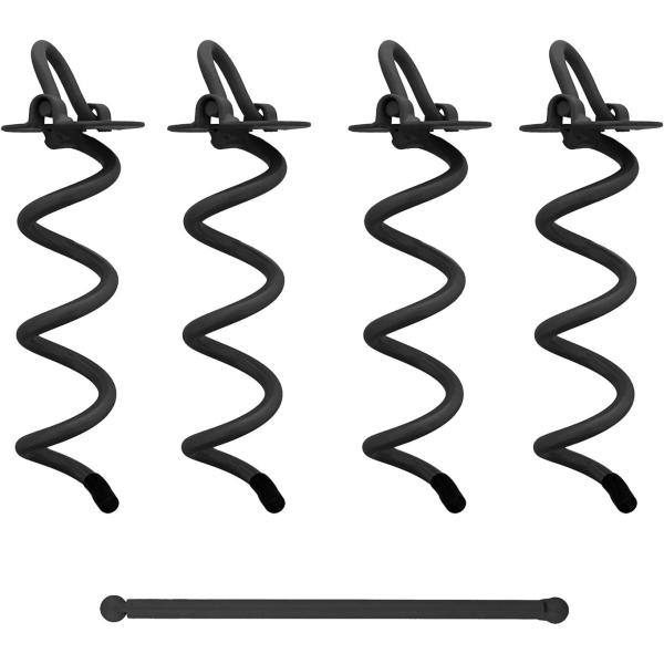 商品名7Penn Spiral Ground Anchors - 8 Inch Black Tent Stakes Heavy Duty Ground Screw Anchor Twist Stakes, 4 Pack7Penn Spira...