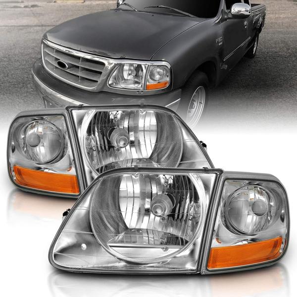 商品名AmeriLite クリスタルヘッドライト コーナーパーキングセット フォードF150 F-150 ハーレー照明用 - ドライバーと助手席 02-AZ-FF97-C-G2-SET-AAmeriLite Replacement Crys...