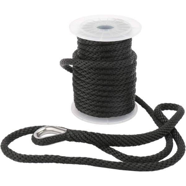 商品名NovelBee 3/8インチ x 100フィート プレミアムソリッドブレイドMFPアンカーライン ステンレススチールシンブル付き最高のポリプロピレンロープ 耐荷重250ポンド 破壊強度1290ポンドNovelBee 3/8"" x ...