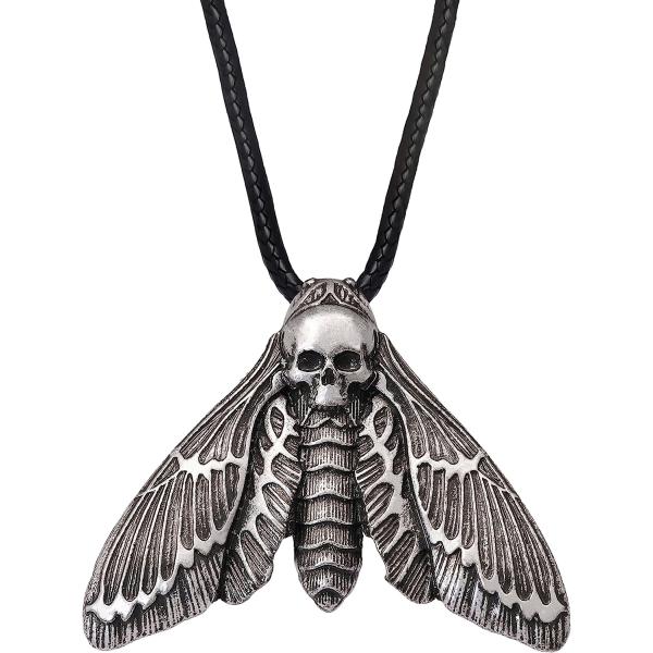 商品名HAQUIL 昆虫ジュエリー 頭蓋骨 死の頭 蛾ネックレス メンズ レディースHAQUIL Skull Necklace - Metal Alloy, Skull Death's-Head Hawkmoth Pendant - PU ...