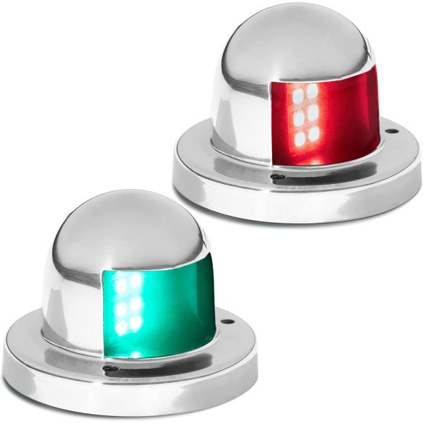 商品名Five Oceans LEDボートボウナビゲーションデッキマウントポート&amp;スターボードステンレススチールライト FO-4431-C1Five Oceans Boat Navigation Lights, LED Bow Li...