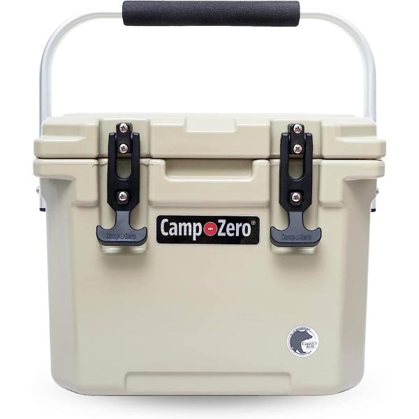 商品名CAMP-ZERO 10 | 10.6 Qt. Cooler with 2 Molded-in Cup Holders and Folding Aluminum Handle (Beige)…ブランド：CAMP-ZERO商品サイズ：1...
