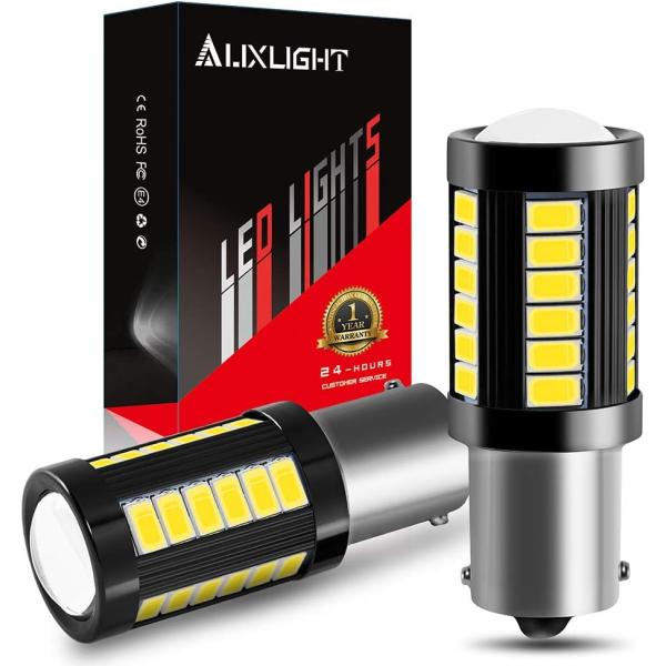 商品名AUXLIGHT 1156 7506 1141 BA15S 1400 Lumens Super Bright Low Power LED Light Bulbs Replacements for Back Up Reverse Lig...