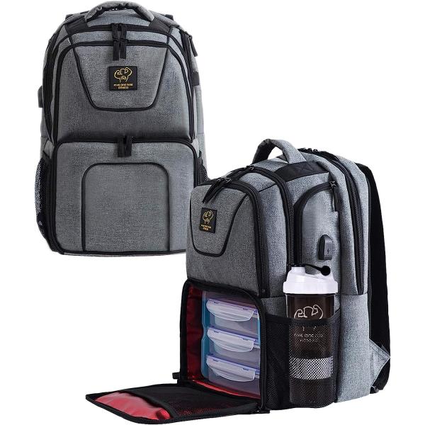 商品名519 フィットネス 食事準備用バックパック 断熱クーラーランチバックパック コンピューターコンパートメント付き ハイキング ピクニック クーラー リュックサック 男女兼用 食事コンテナ3個 アイスパック2個 プロテインシェイカー2個...