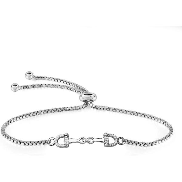 商品名FEELMEM 馬 スナッフルビット メッキ キュービックジルコニア クリスタル イージーフッククラスプ チャーム バングル ブレスレット 乗馬ジュエリー 幸運のギフト 馬愛好家 女の子 女性 ティーンにFEELMEM Horse S...