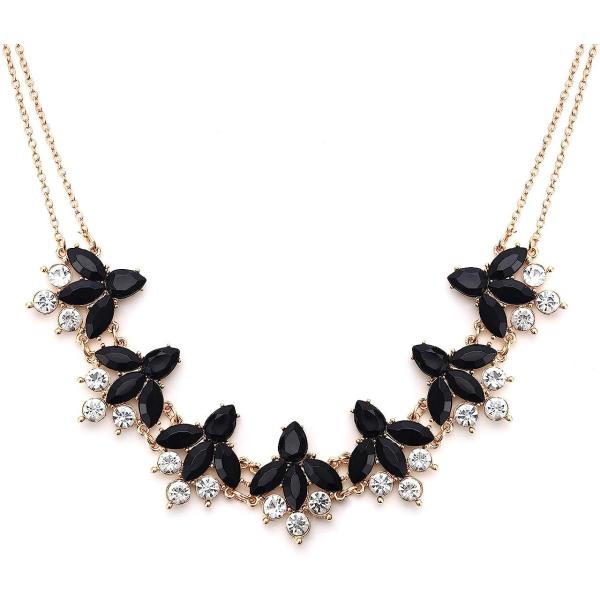 商品名JERTOCLE Holiday Necklace for Women Crystal Mardi Gras St.Patrick's Day Flower Collar Necklace Rhinestone Carnival Lu...