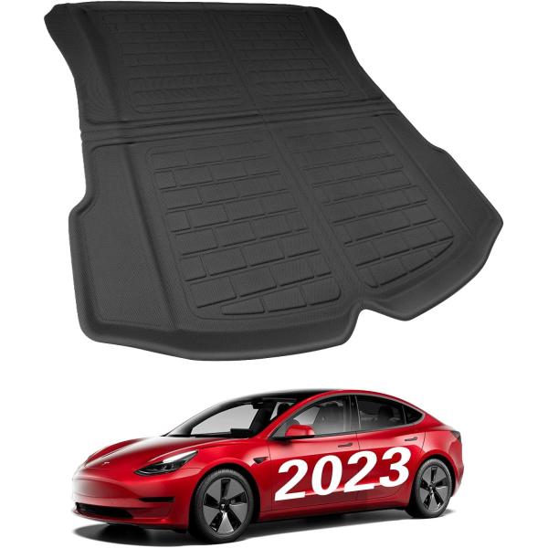 商品名BASENOR Tesla モデル3 3D カーゴライナー リアトランクマット 全天候型 滑り止め 防水 トランクマット 2016-2023BASENOR Tesla Model 3 Trunk Mat 3D Cargo Liner ...