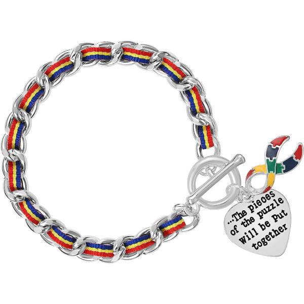 商品名Autism Ribbon Multi Colored Rope Bracelets - Asperger’s &amp; Autism Awareness Bracelets   Perfect for Gift-Giving &a...