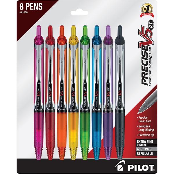 商品名Pilot Precise V5 RT 極細 プレミアム 格納式ボールペン 0.5mm アソートカラー 8本(11890)PILOT Precise V5 RT Extra-Fine Premium Retractable Rolli...