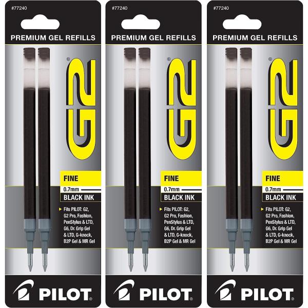 商品名PILOT G2 Dr. Grip ExecuGel G6 Q7 細字 ブラックインク 6パック (14709)PILOT Gel Ink Refills for G2, Dr. Grip, ExecuGel G6, Q7, Fine...