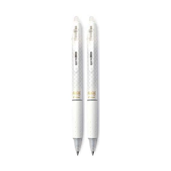 商品名Pilot フリクションボールクリッカー 消せるゲルインク ノック式ペン 極細0.5mm ホワイトバレル ブラックインク 2パックPilot FriXion Ball Clicker Erasable Gel Ink Retracta...
