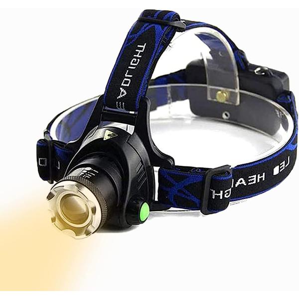 商品名超高輝度ウォームライトヘッドランプ 3モードズーム可能 アンバーライト ハンズフリーヘッドランプ 調節可能なフォーカス ウォームホワイト イエローライト LEDヘッドライトUltra Bright Warm Light Headlam...