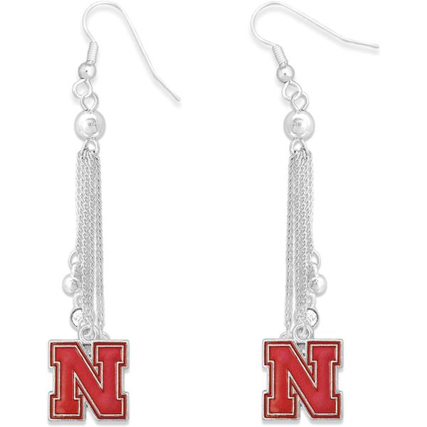 商品名Nebraska Cornhuskers ステラ シルバー ダングル シャンデリア クリスタル イヤリング ジュエリー NU, シルバー, NANebraska Cornhuskers Stella Silver Dangle Cha...
