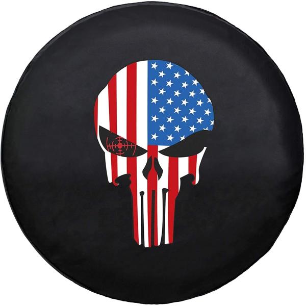 商品名17 inch Spare Tire Cover Skull Wheel Covers for Jeep Liberty Wrangler CRV Tire Diameter 31""-33""ブランド：Mextrani商品サイズ：1...