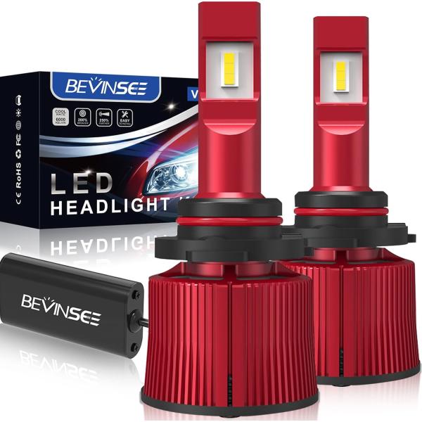 商品名Bevinsee 9005 HB3 LEDヘッドライト電球 15000LM 明るさ500% 9005 LEDヘッドライト ハイビーム ロービーム 6000K クールホワイト LED変換キット 第1世代VC冷却技術 ハロゲン交換用 2個...