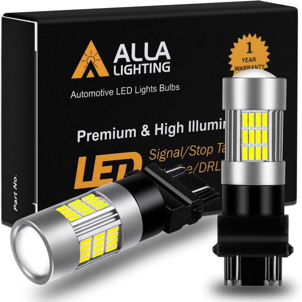 商品名Alla Lighting 54-SMD T25 3157 3156 LED Reverse Light Bulbs 6000K Xenon White Super Bright Backup Signal Brake Stop Ta...