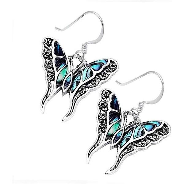 商品名D.Rosse ボヘミアン シック エナメル シルバー ブルー モナーク バタフライ ドロップ イヤリング ファッション ユニーク ステートメント ダングル イヤリング レディース ジュエリー ギフト シルバーD.Rosse Boho...