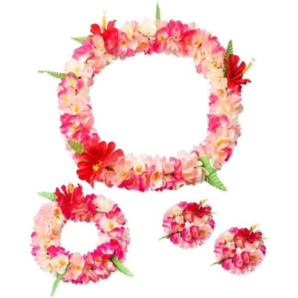 商品名TENDYCOCO Leis Headband Necklace Bracelets Luau Hawaiian Garland for Summer Vacation Pool Beach Tropical Party Decor ...
