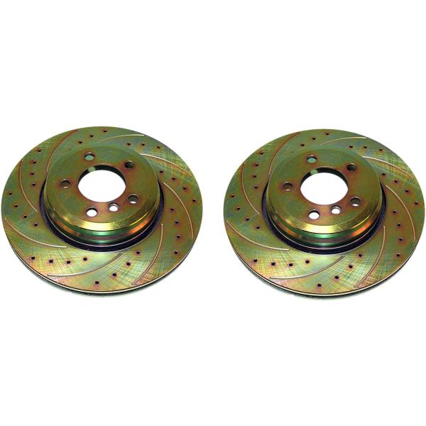 商品名Gold Rear Brake Disc Rotor (Single or Set of 2) for E65 BMW Vehicles (7 Series, 2002-2005) OEM# 34-21-1-166-129 - Hea...