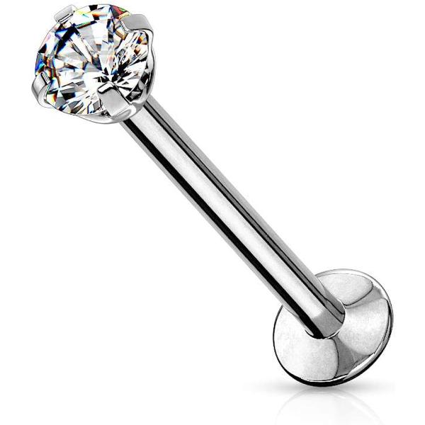 商品名Dynamique プッシュインプロングセット CZトップ 316L サージカルスチール スレッドレスラブレット モンロー フラットバックスタッド 1個あたり販売Dynamique Push In Prong Set CZ Top 3...