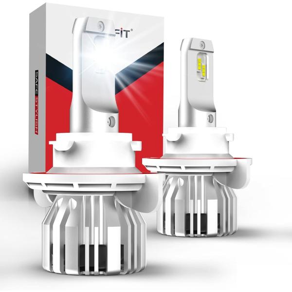 商品名LASFIT H13 LED電球 デュアルビーム 9008 LEDライトキット アップグレードLEDフリップチップ12個付き 6000K クールホワイト プラグアンドプレイ交換用ハロゲン Canbus対応 2個パックLASFIT H1...