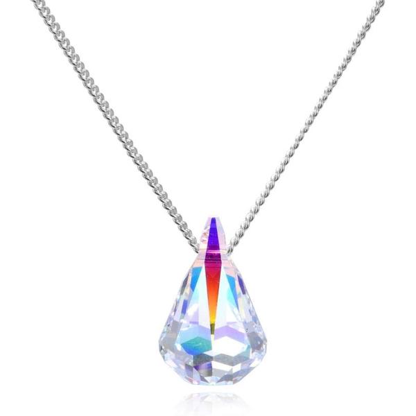 商品名Savlano 14K ホワイトゴールドメッキ オーロラ ドロップカット 18インチ ペンダント チェーンネックレス レディース ガールズ, 水晶, オーロラSavlano 14K White Gold Plated Aurora B...