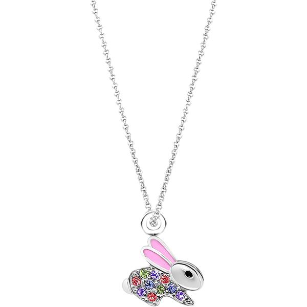 商品名Chanteur クリスタルバニー キッズ ベビーガール トゥイーン クリスタル要素Mixed Color Crystal Enamel Bunny White Gold Toned Pendant, Kids, Children, ...