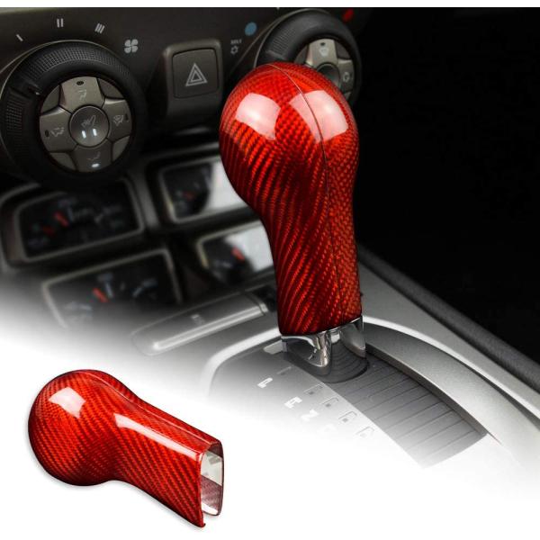 商品名AIRSPEED カーギアシフトノブカバー 車内装飾 レッド シボレーカマロ 2010 2011 2012 2013 2014 2015用 カーボンファイバーAIRSPEED Red Car Gear Shift Knob Cover...