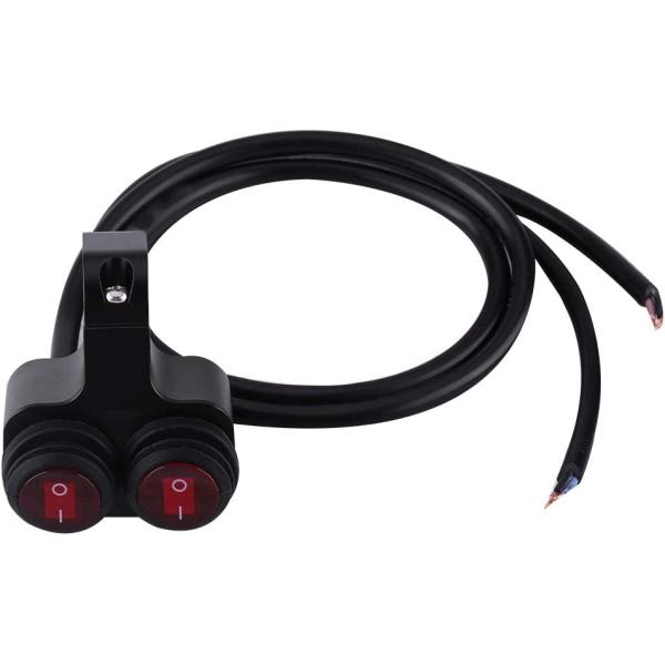 商品名Gorgeri Handlebar Control Switch,Motorcycle 7/8inch Handlebar Mount Headlight Spotlight On/Off Dual Switch with Indic...