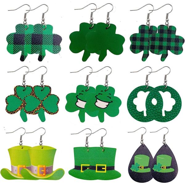 商品名St Patricks Day Earrings Set Leather Earrings for Women Teardrop Teacher Drop Earrings Lightweight Leather Earring Se...