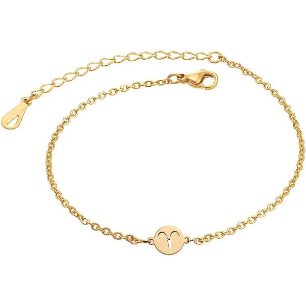 商品名Augonfever 星座アンクレット 占星術ギフト レディース ガールズ ゴールドAugonfever Aries Zodiac Anklet Gold Horoscopes Charms Jewelry Accessories 1...
