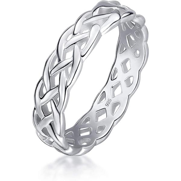 商品名Amberta レディース 925スターリングシルバーリング ケルトノットデザイン エタニティバンドAmberta Women's 925 Sterling Silver Ring Celtic Knot Design Eternit...