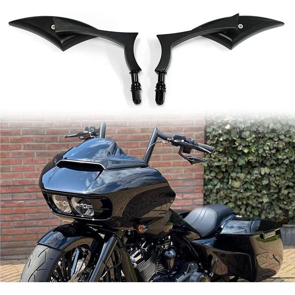 商品名ブラック オートバイ スポーツスター ミラー ハーレー ロード キング ストリート エレクトラ グライド ロード グライド ダイナ ソフテイル リアビュー 1982-2018 2019 2020用Black Motorcycle Sp...