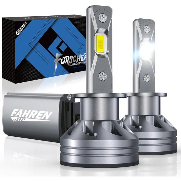 商品名Fahren H1 LED Headlight Bulb, 60W 12000 Lumens Super Bright LED Headlights Conversion Kit 6500K Cool White IP68 Water...