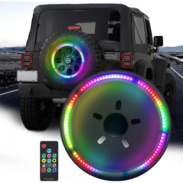 商品名AUDEXEN RGB Third Brake Light, RGB Spare Tire Lights with RF Wireless Remote Controller Compatible with Jeep Wrangler...