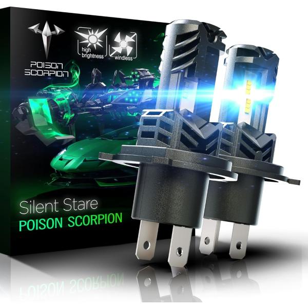 商品名POISON SCORPION H4 LED Bulbs,14000LM 9003 Fanless 6500K Wireless Powersports Accessory Light for OFF-Road Use ATV/UTV...